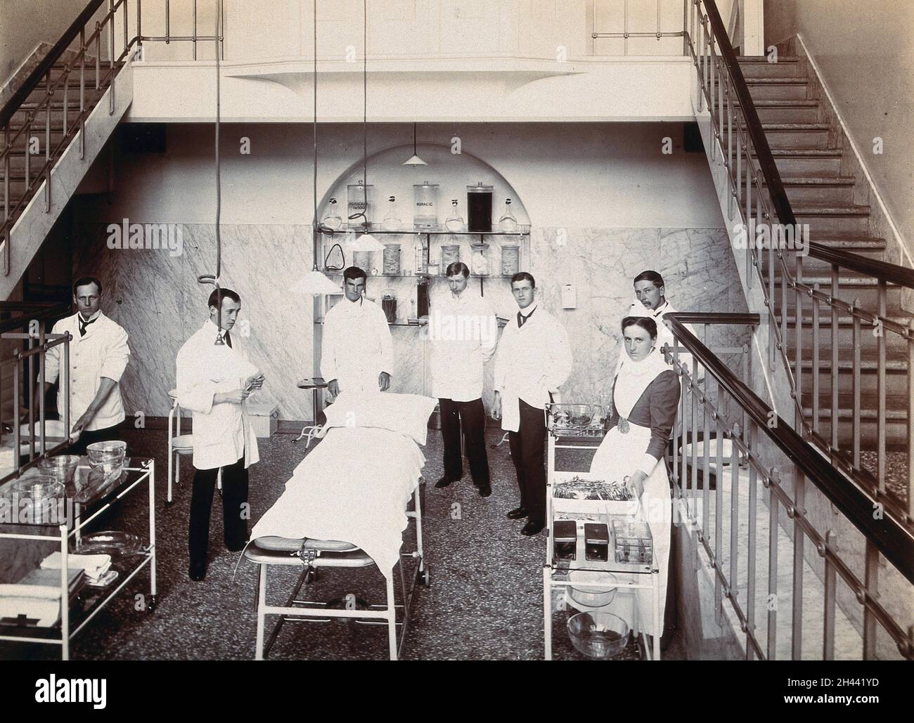 University College Hospital: medical staff in an operating theatre ...