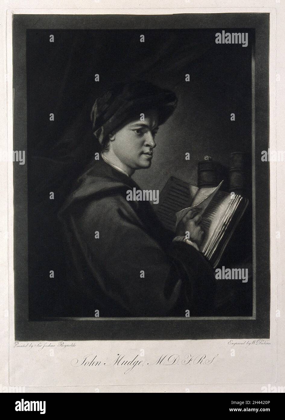 John Mudge. Mezzotint by W. Dickinson after Sir J. Reynolds Stock Photo ...