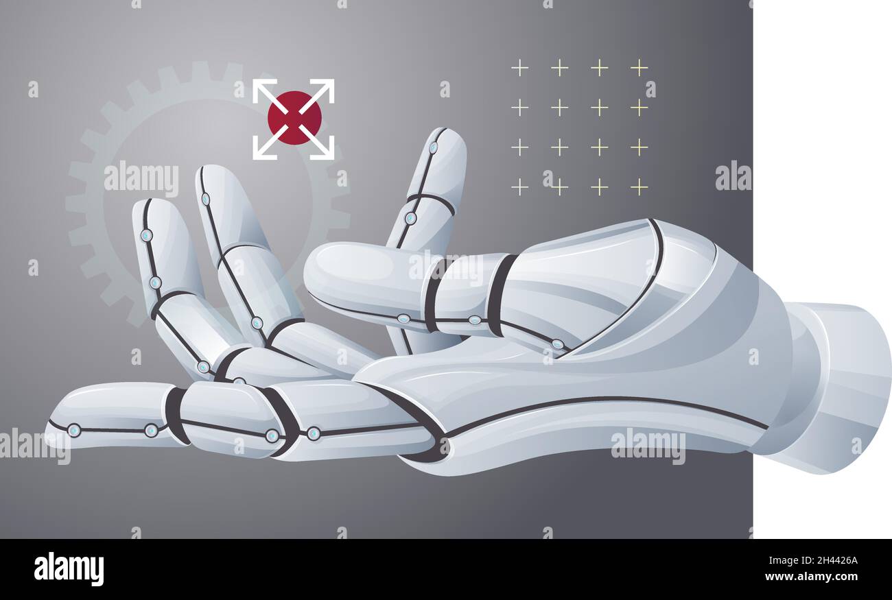 Robotic Hand with Access to Technology - Illustration as EPS 10 File ...