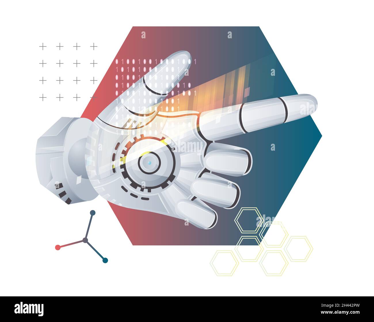 Robotic Hand with Access to Technology - Illustration as EPS 10 File ...