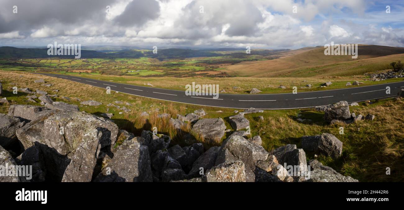 The landscape around the A4069 known as Mountain Road in the Black ...