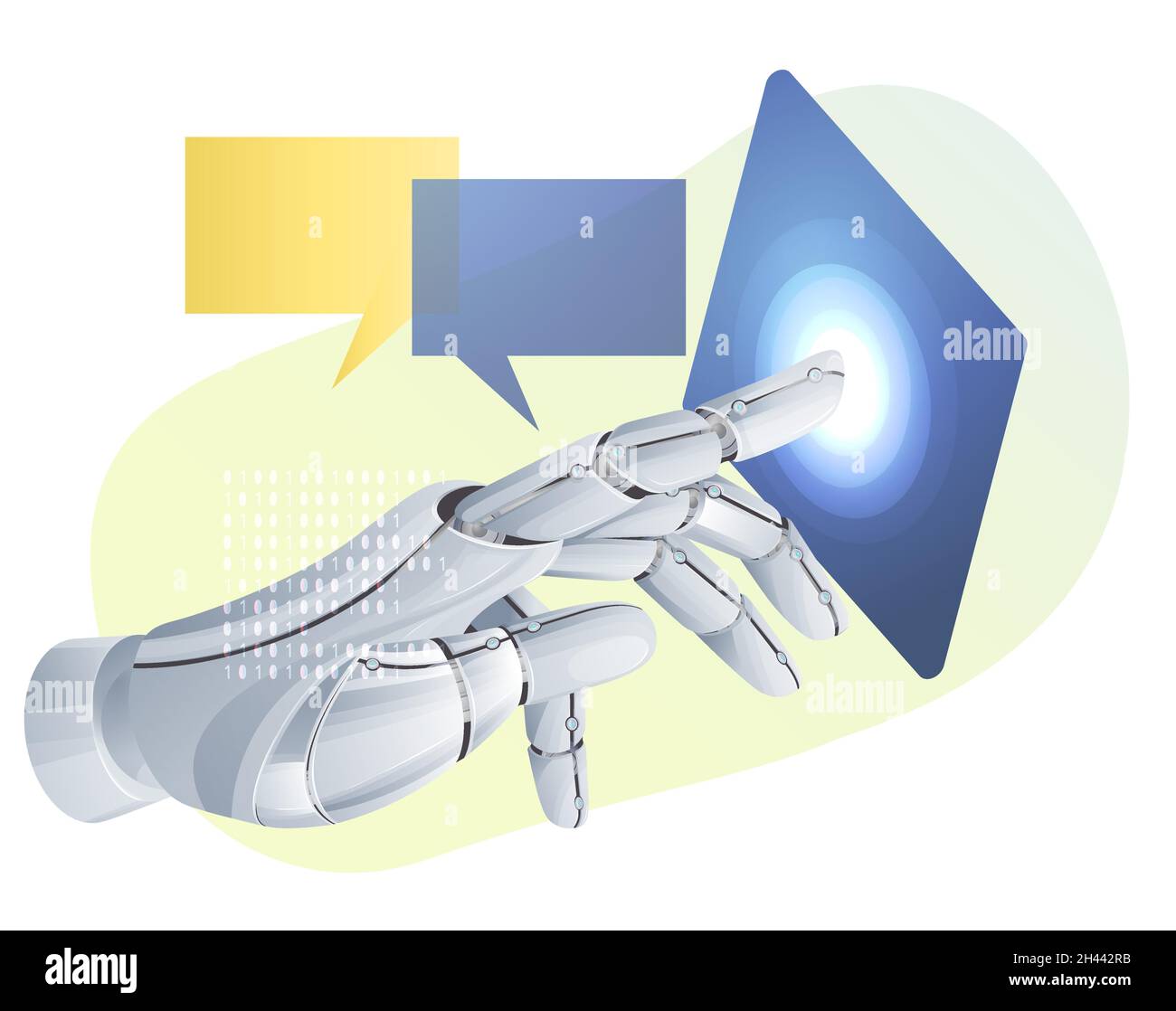 Robotic Hand with Access to Technology - Illustration as EPS 10 File ...