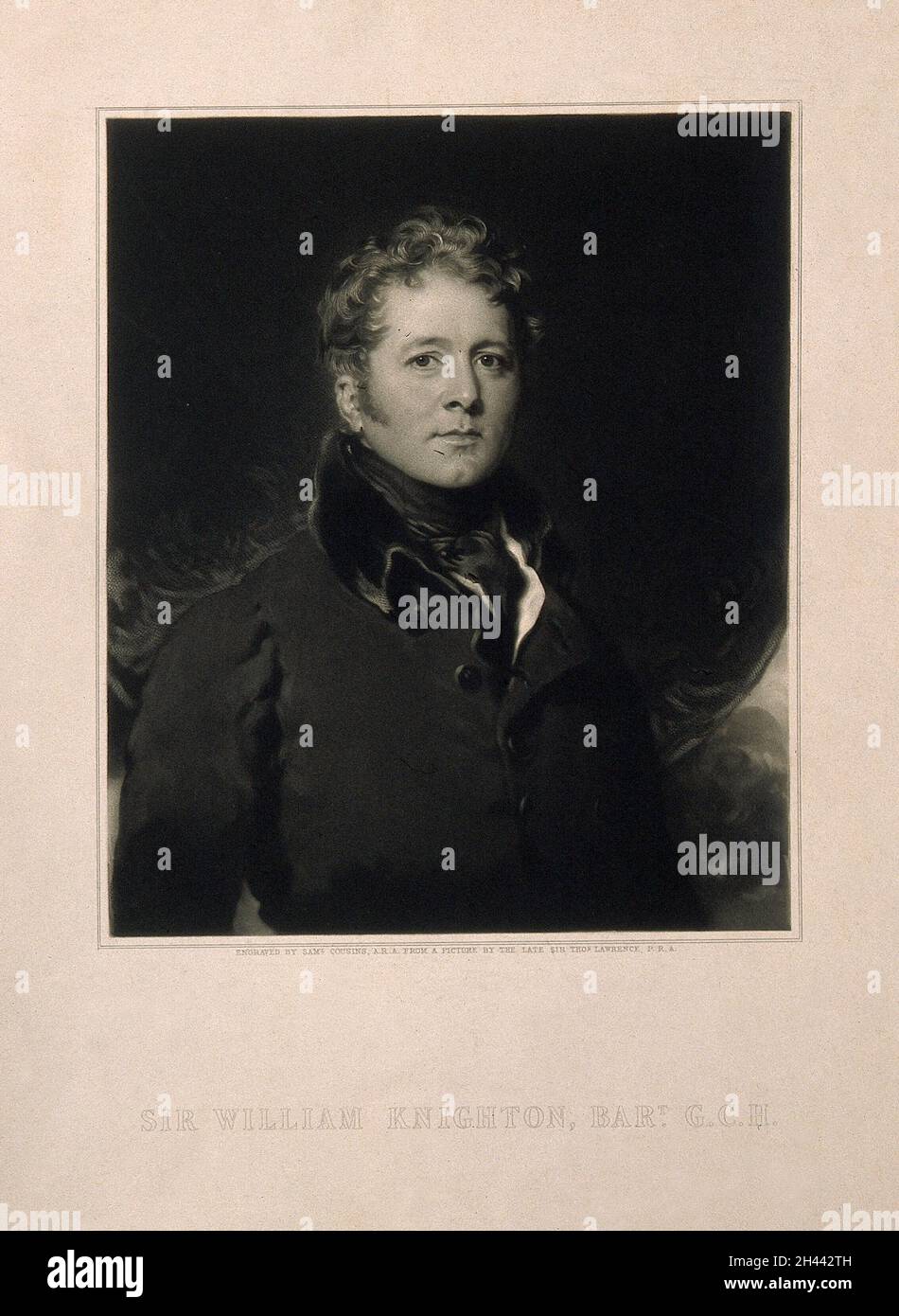 Sir William Knighton. Stipple engraving by S. Cousins after Sir T ...