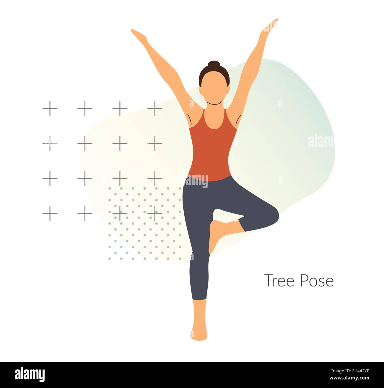 Yoga Pose - Healthy Living - Tree Pose - Illustration as EPS 10 File ...