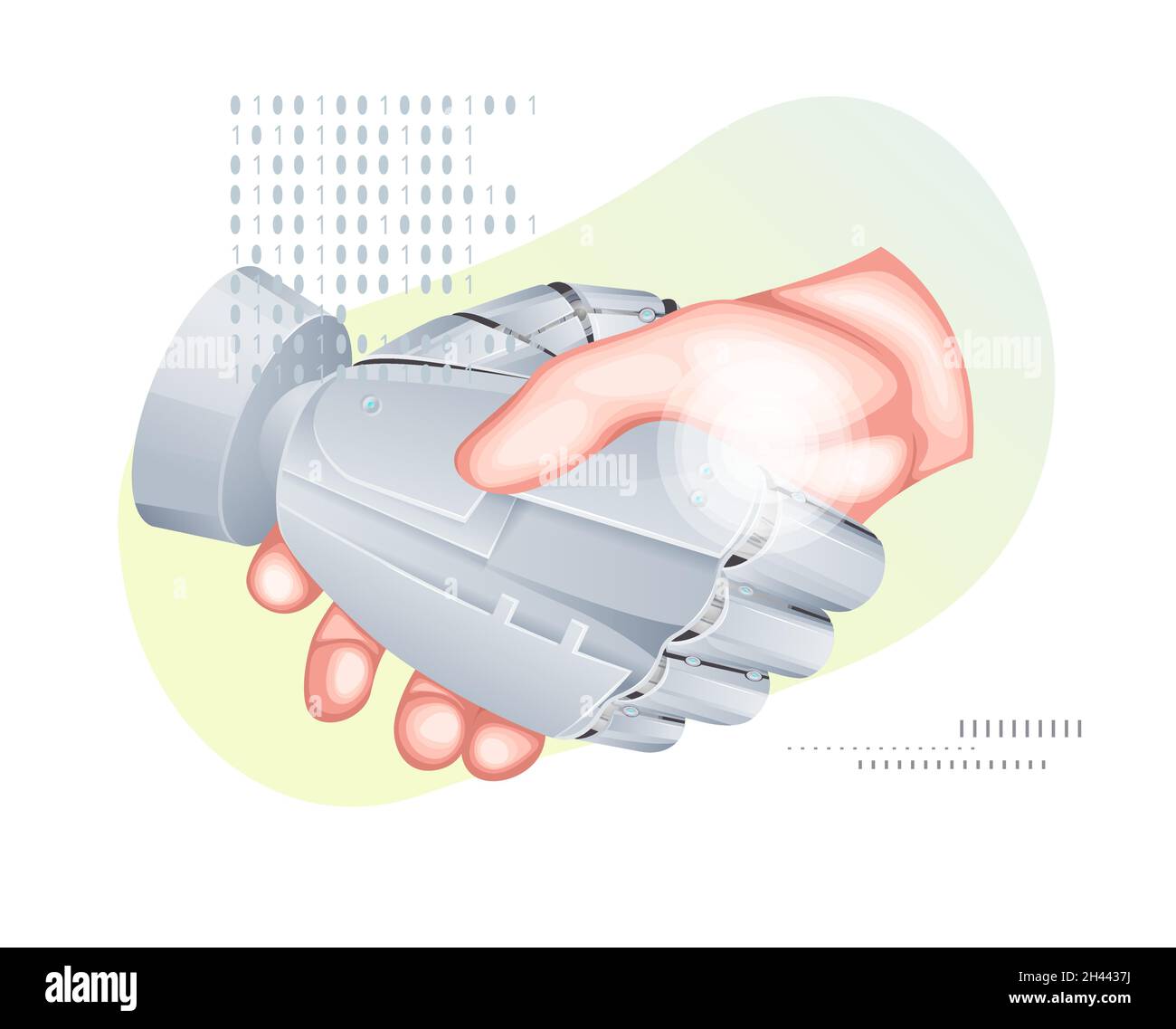 Robotic Hand Handshake with Human Hand - Illustration as EPS 10 File ...