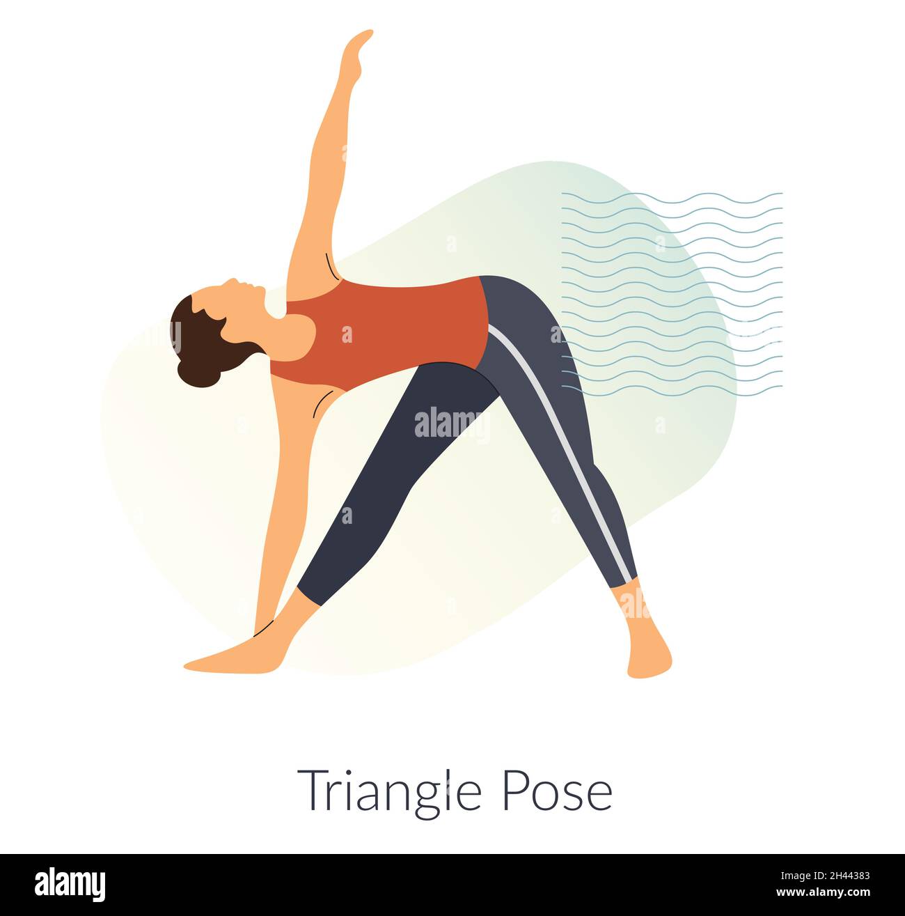 Yoga - Healthy Living - Triangle Pose - Illustration as EPS 10 File ...