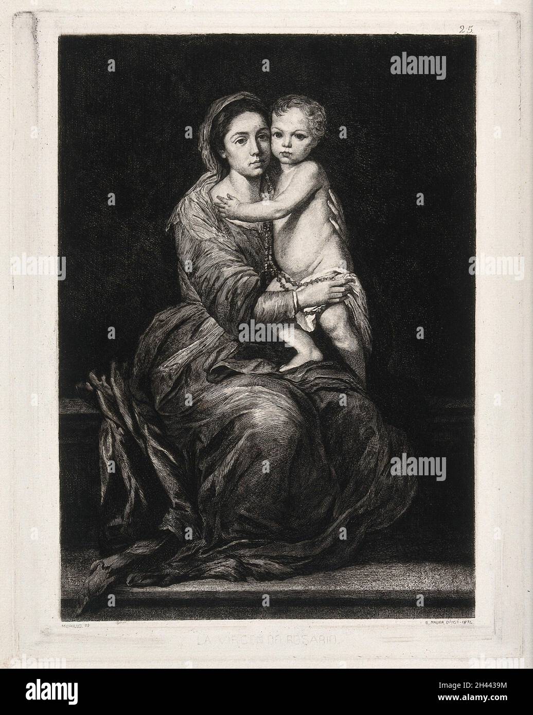 Saint Mary (the Blessed Virgin) with the Christ Child. Etching by B ...
