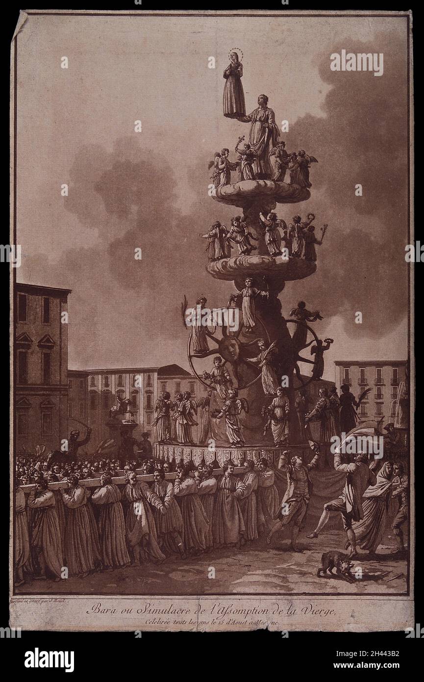 The standard of the procession of the Assumption of the Virgin Mary in ...