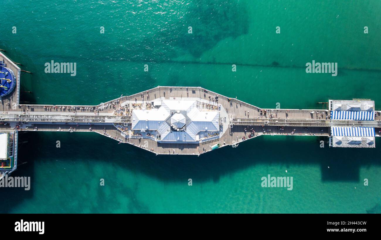 Aerial top down photo of new Brighton pier in Sussex England Stock ...