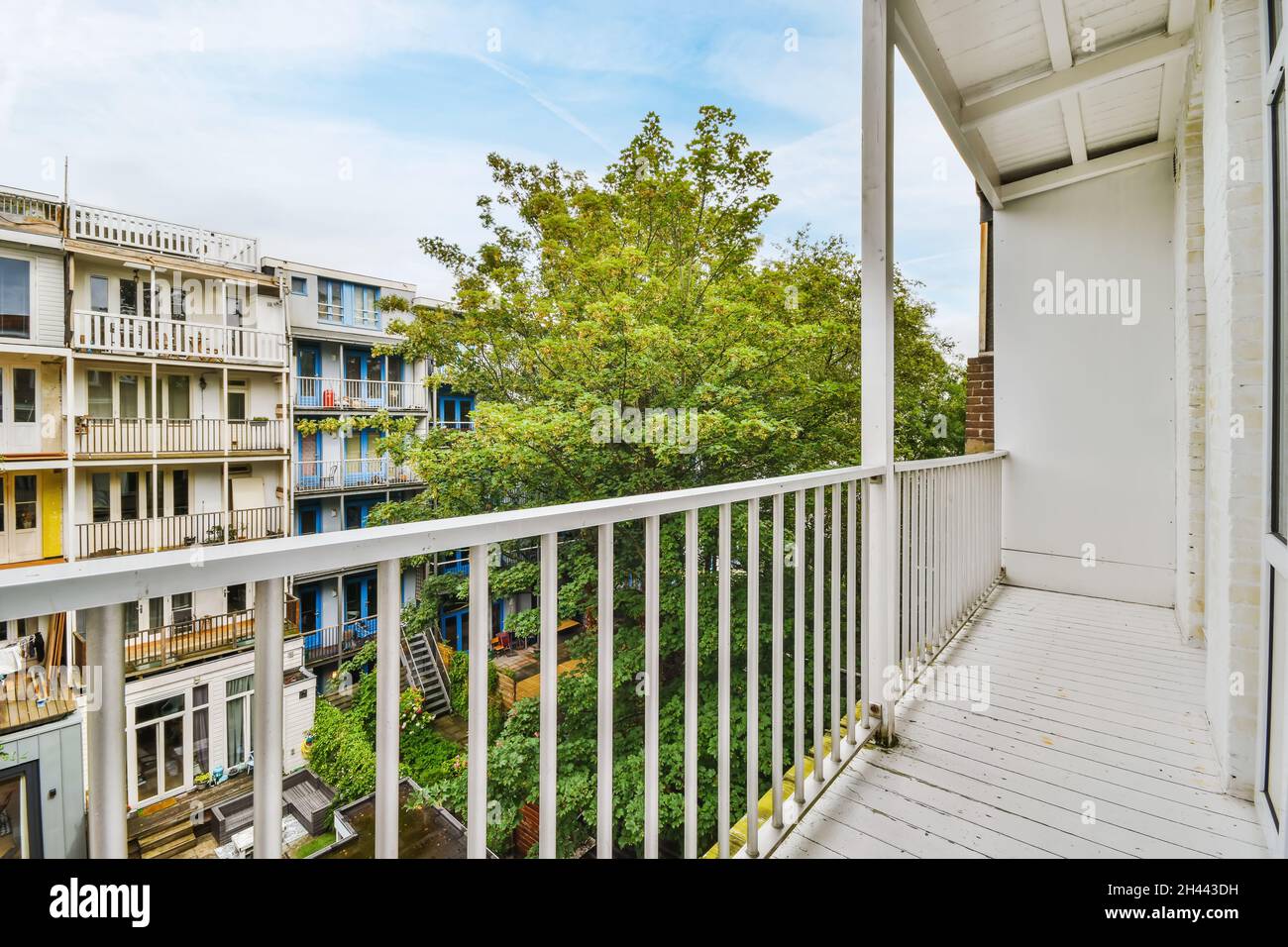 Balcony to modern buildings with stylish handrails Stock Photo - Alamy