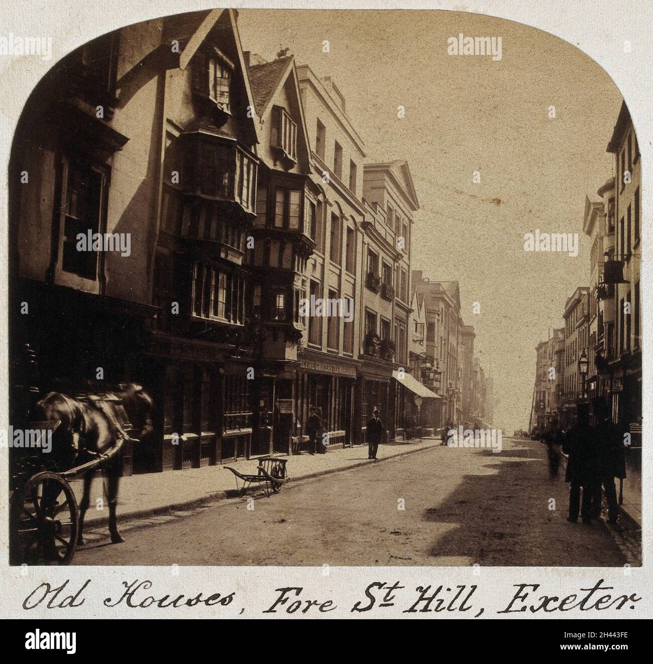 Old houses, Fore St Hill, Exeter. Photograph Stock Photo - Alamy