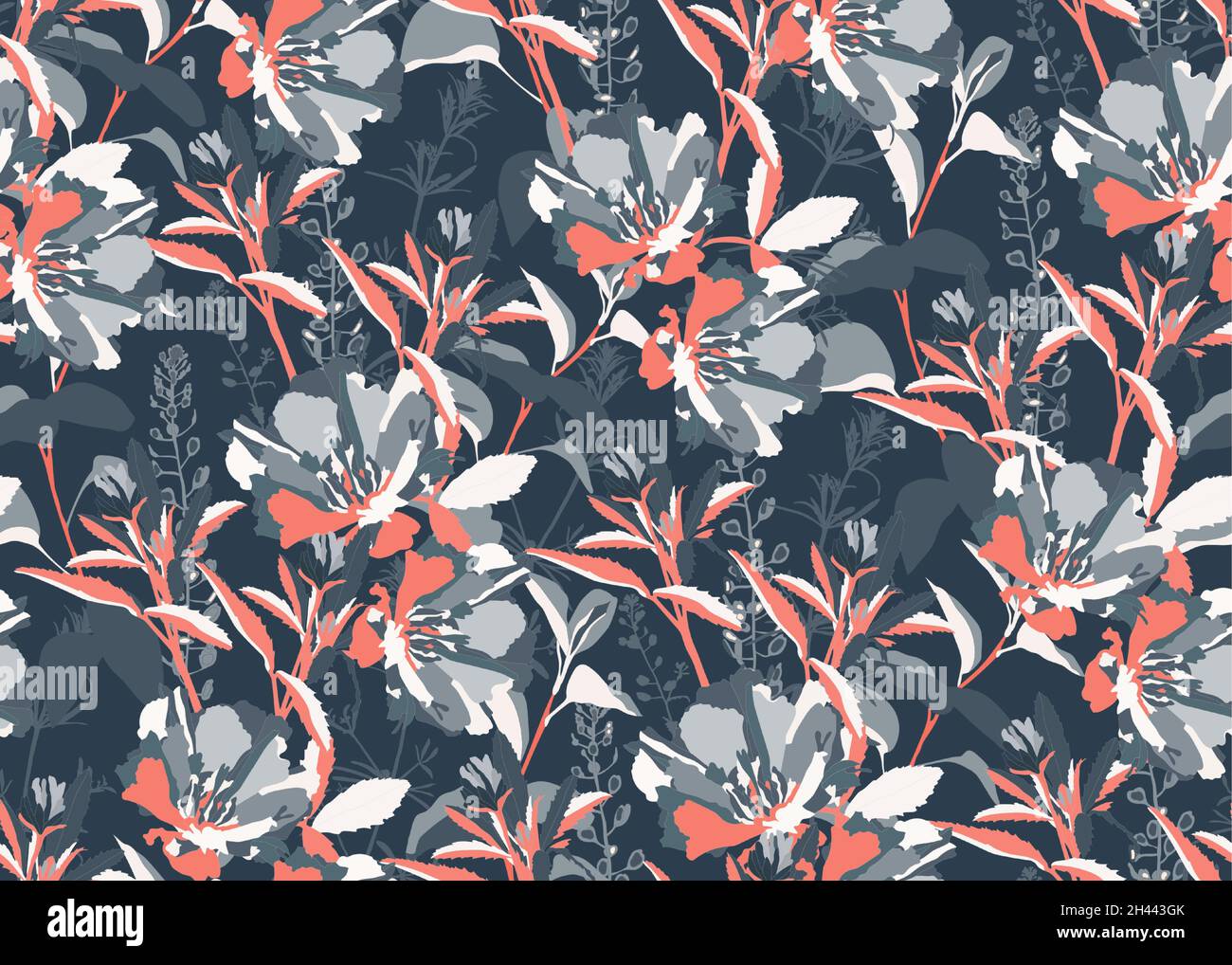 Coral azalea Stock Vector Images - Alamy