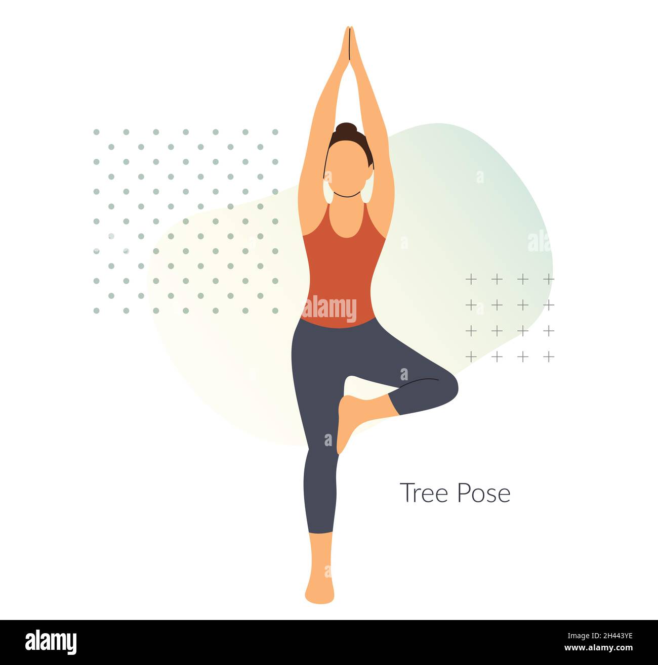 Yoga Pose - Healthy Living - Tree Pose - Illustration as EPS 10 File ...