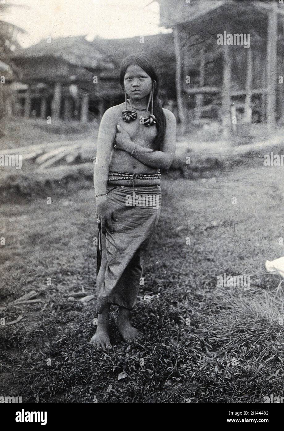 Sarawak: a native Kayan girl. Photograph Stock Photo - Alamy