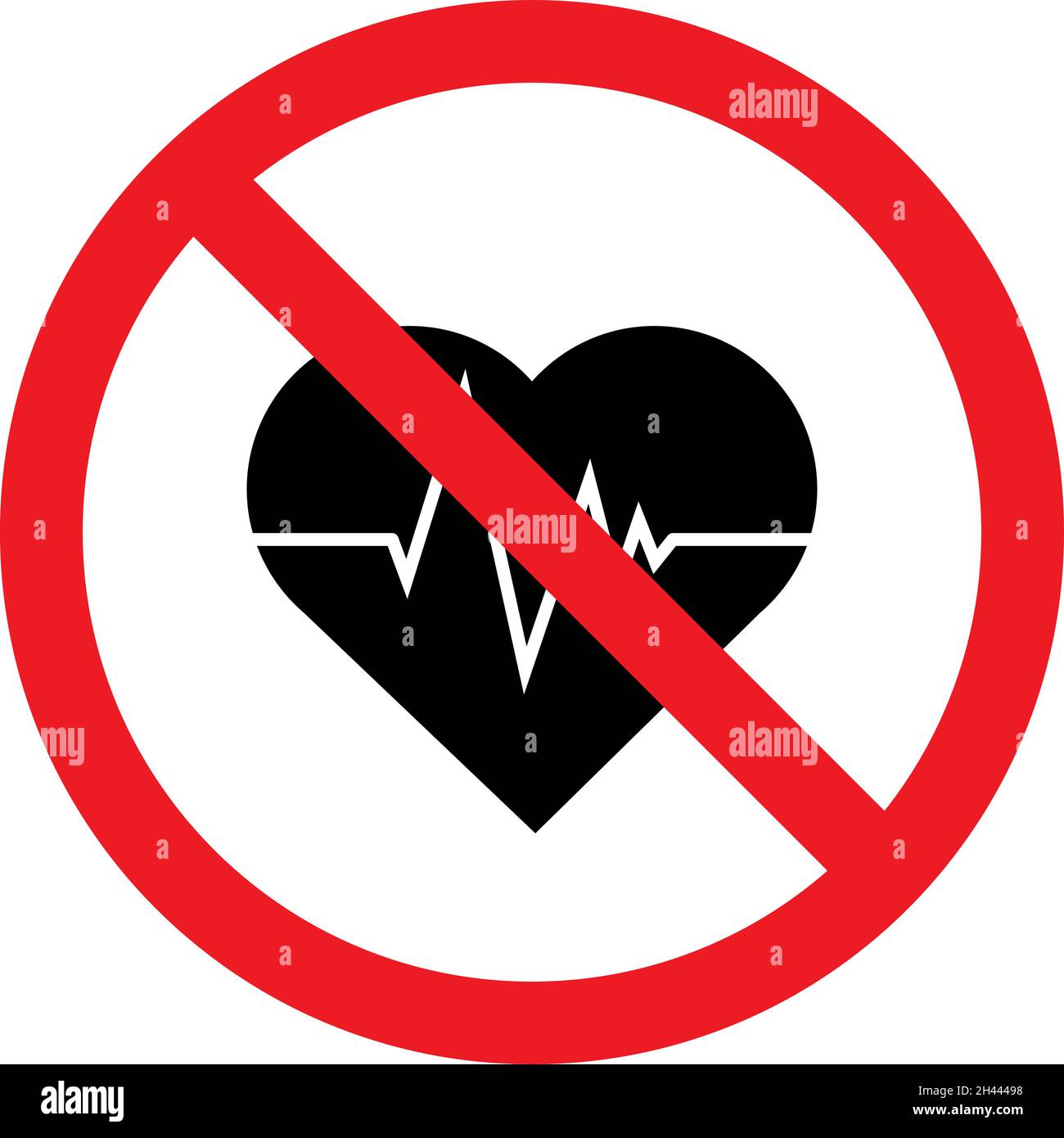 No health care sign vector. Black on White background. lack of adequate ...
