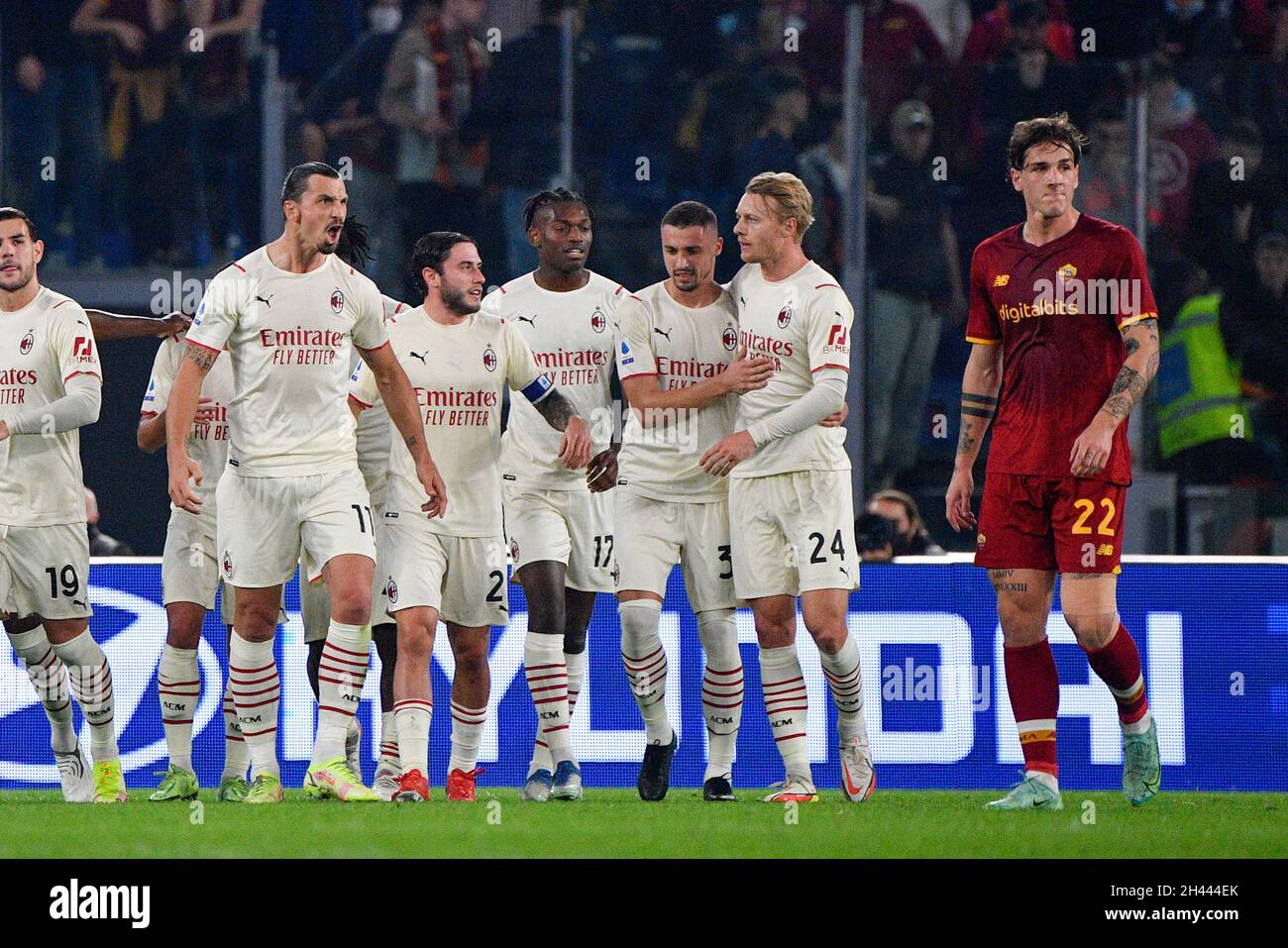 Zlatan Ibrahimovic (AC Milan) celebrates after scoring goal 0-1 during ...