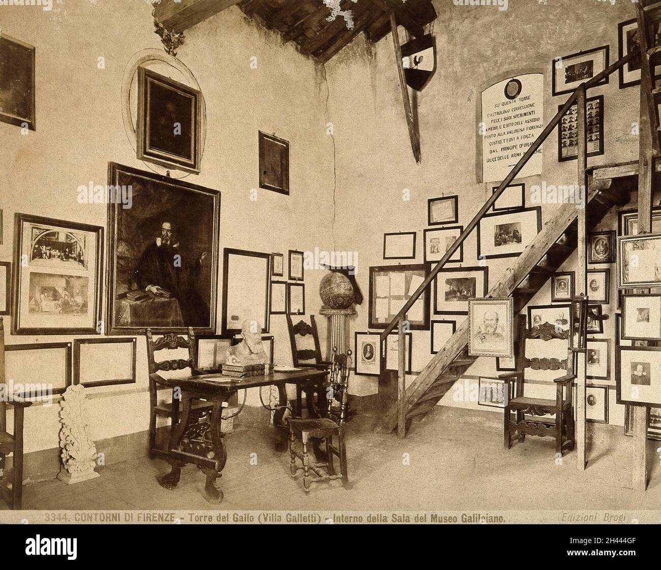 Galileo Galilei: interior of Villa del Gallo, Count Galletti's museum ...