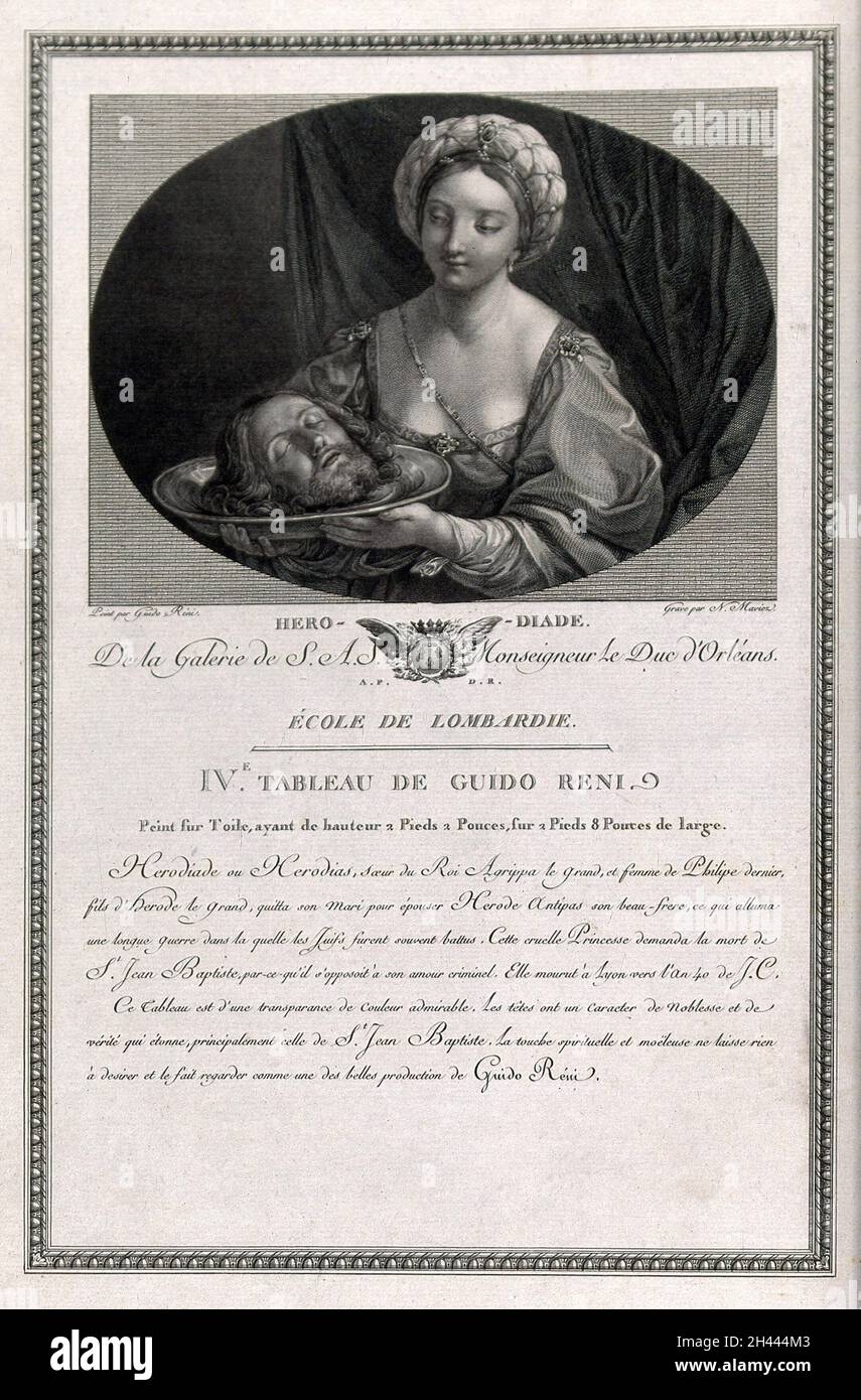 Decapitation of Saint John the Baptist. Etching by N.F. Maviez after G ...