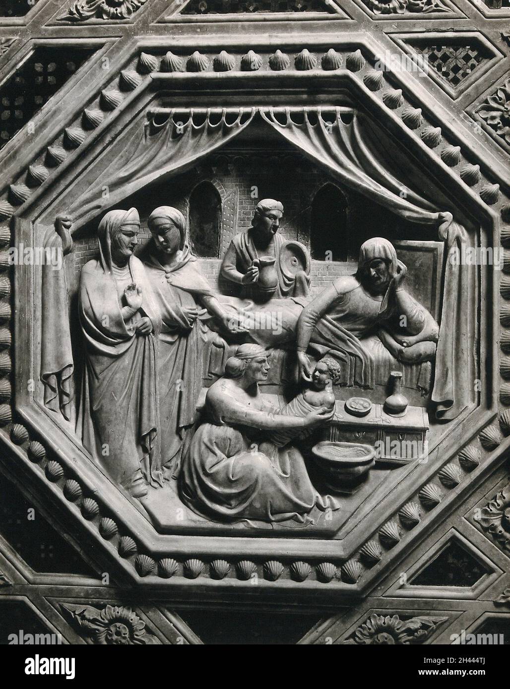 The Orcagna tabernacle, Orsanmichele church, Florence, Italy: the birth ...