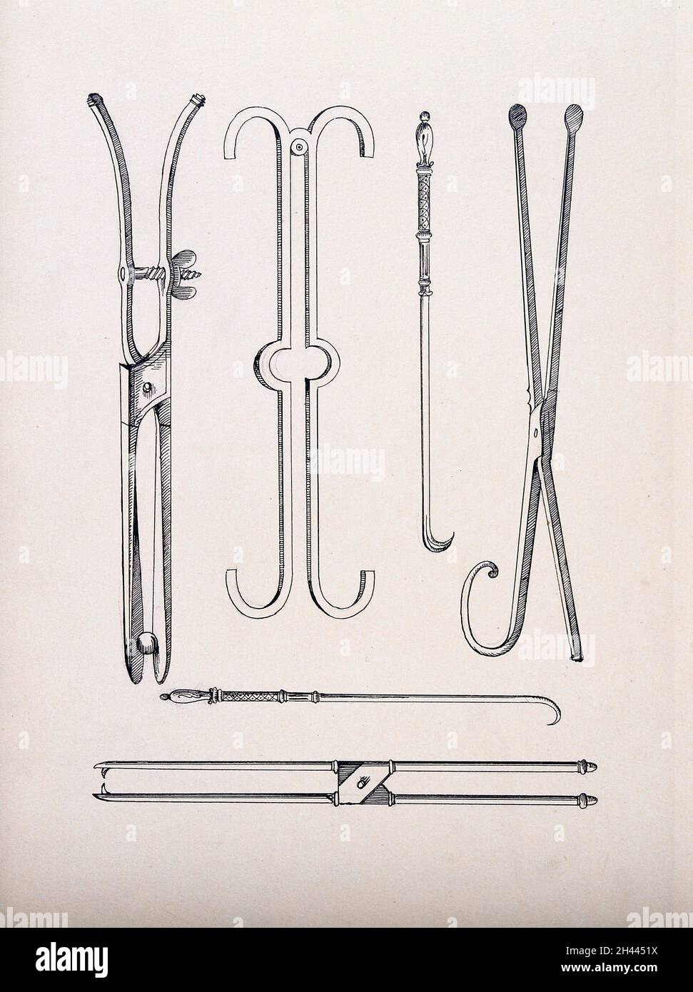 Surgical instruments. Pen and ink drawing, 1850/1910 Stock Photo - Alamy