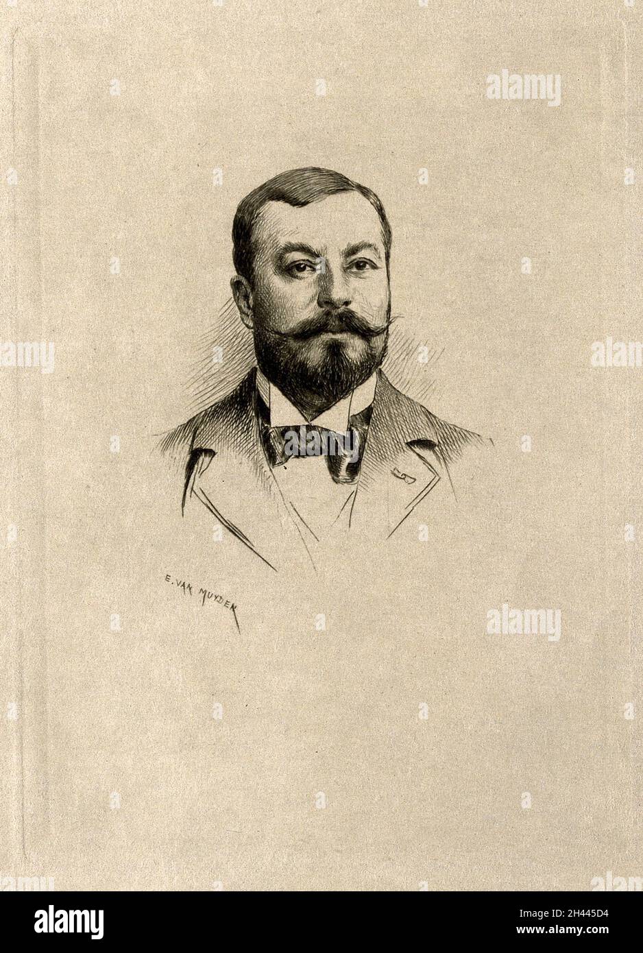 Léon Petit. Etching by E. van Muyden Stock Photo - Alamy