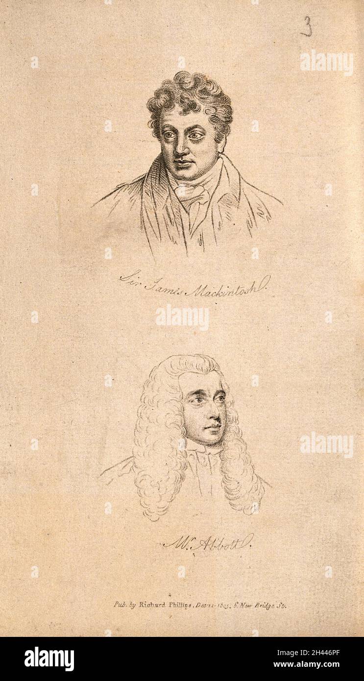 Sir James Mackintosh (above) and Mr. Abbott (below), both in vignette ...