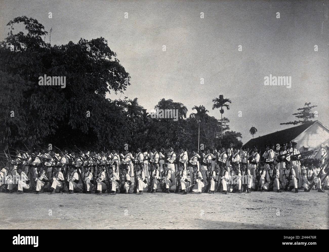 Sarawak: a line-up of armed Sarawak Rangers. Photograph Stock Photo - Alamy