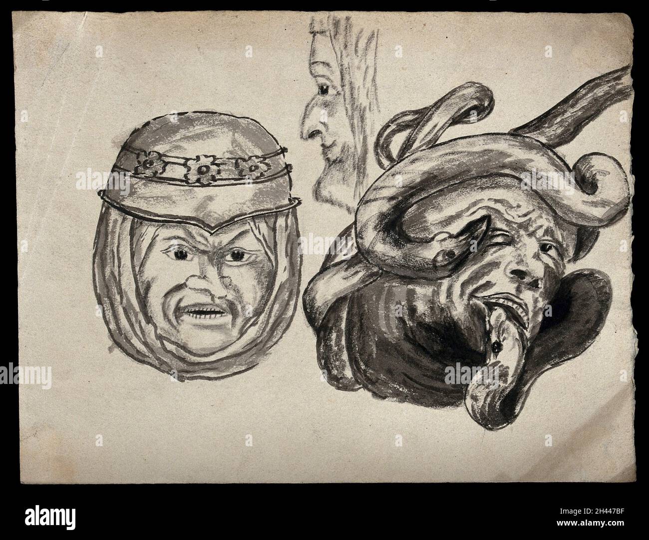 Three grotesque faces hi-res stock photography and images - Alamy