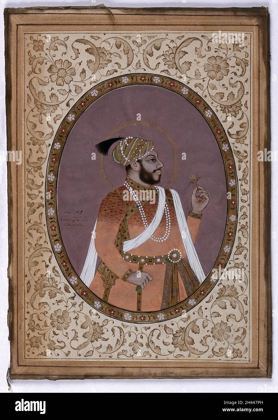 Sultan Ali Adilshah. Gouache painting by an Indian artist Stock Photo ...