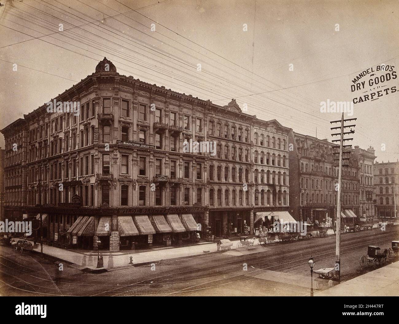 State Street, Chicago: large shop buildings. Photograph, ca. 1880 Stock ...