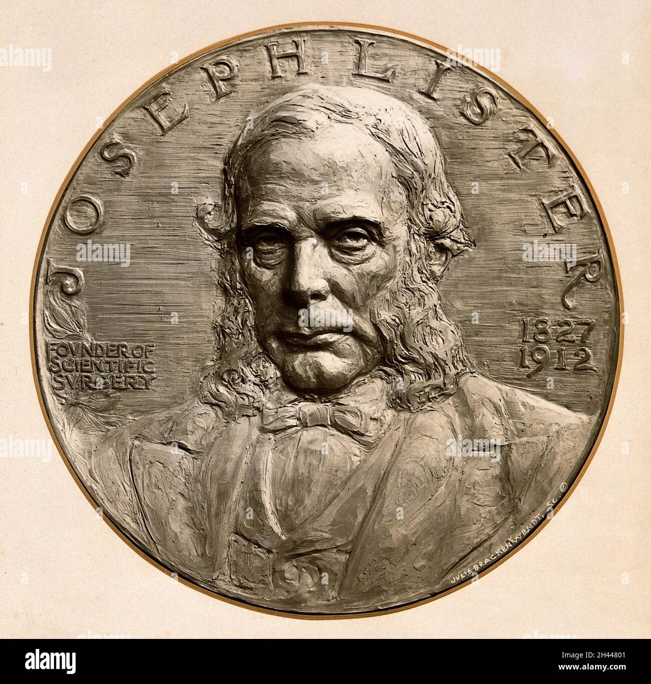 Joseph Lister, 1st Baron Lister. Photograph of a bas relief by J.B ...