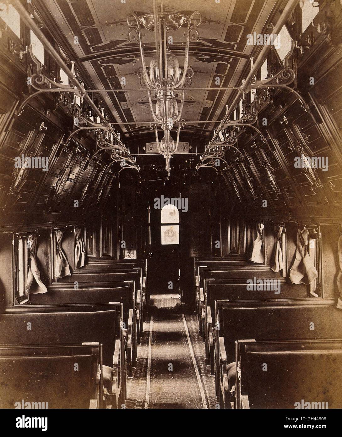 A Pullman railway car: interior. Photograph, ca. 1880 Stock Photo - Alamy