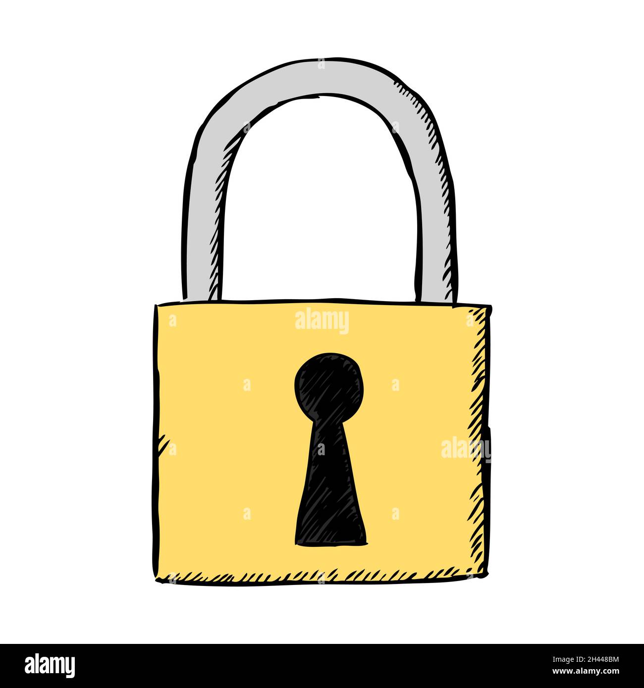 Hand drawn Vector illustration of padlock. Vector sketch style ...