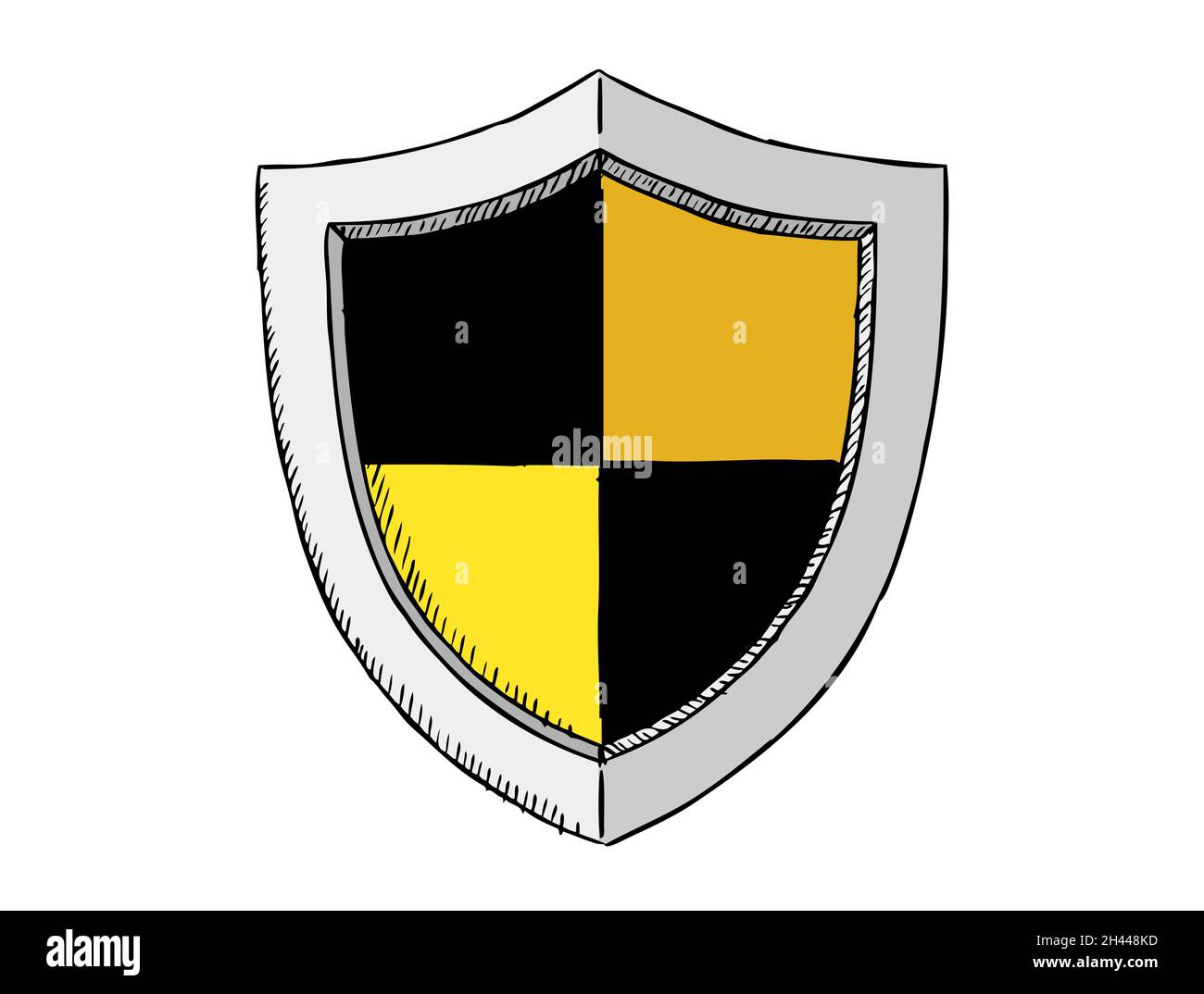 Hand drawn Vector illustration of shield protection. Vector sketch ...