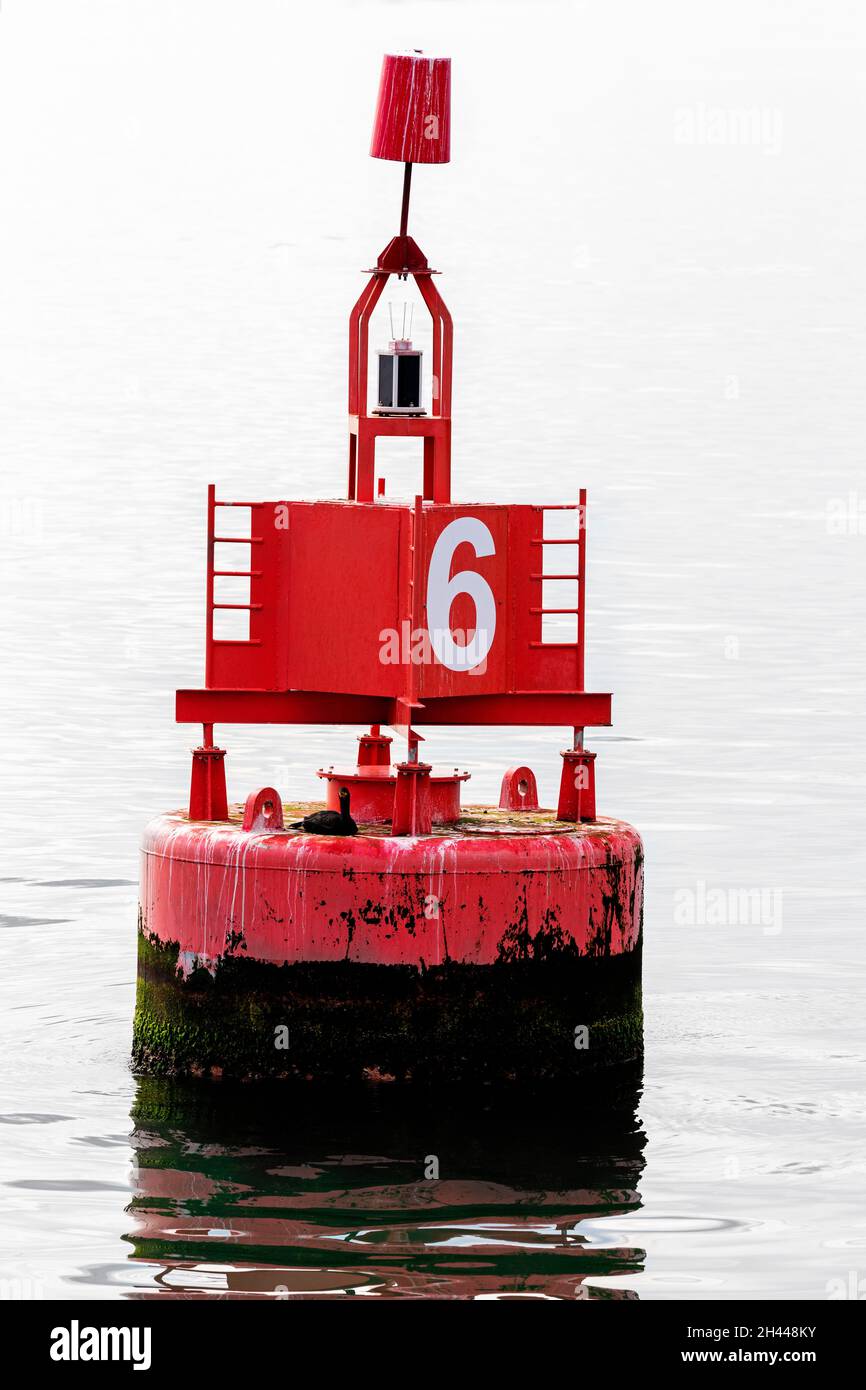 Red buoy in Dublin Port, County Dublin, Ireland Stock Photo - Alamy