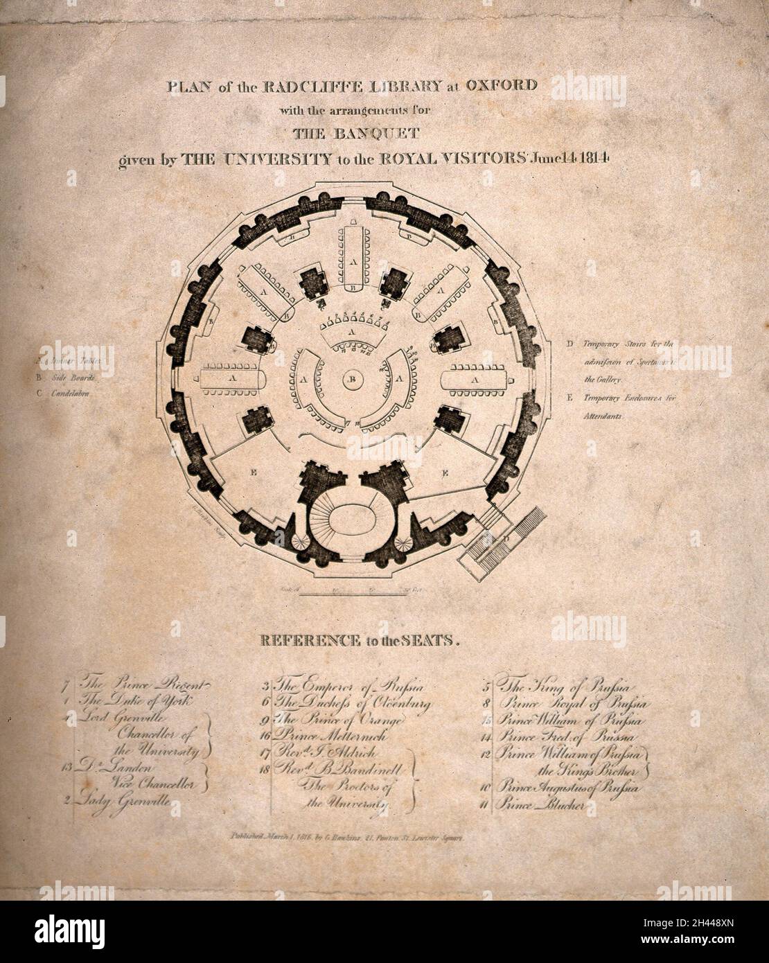 Radcliffe Camera, Oxford: design plan for the seating arrangements for ...