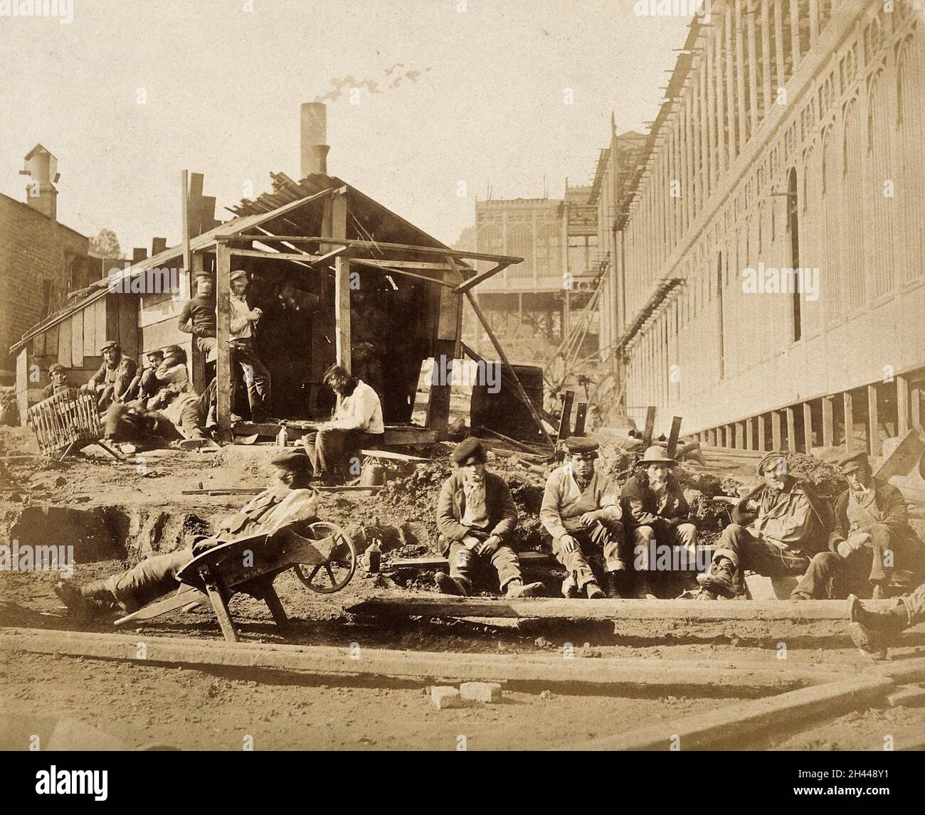 The Crystal Palace during its re-erection at Sydenham, London ...