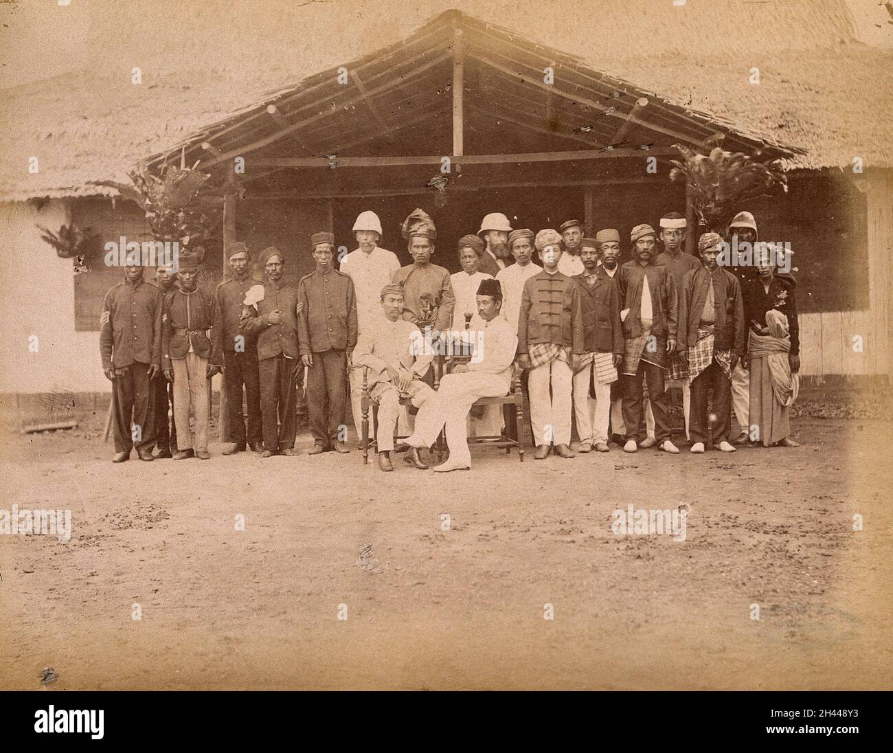 Malaya: two seated Malay dignatories, Tengku Zia Uddin and Raja Ismail ...