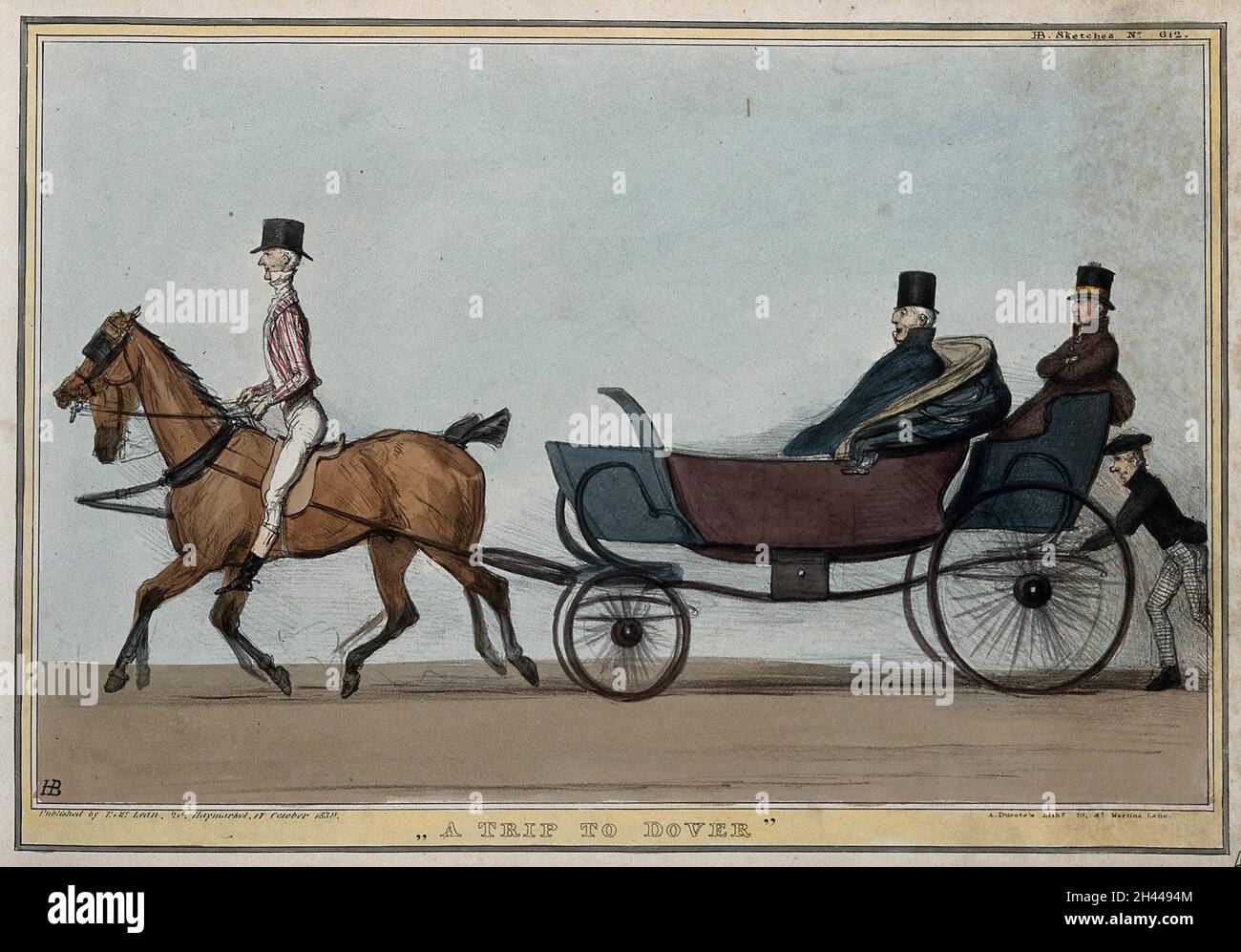The Duke of Wellington rides in an open top carriage with Sir Thomas ...