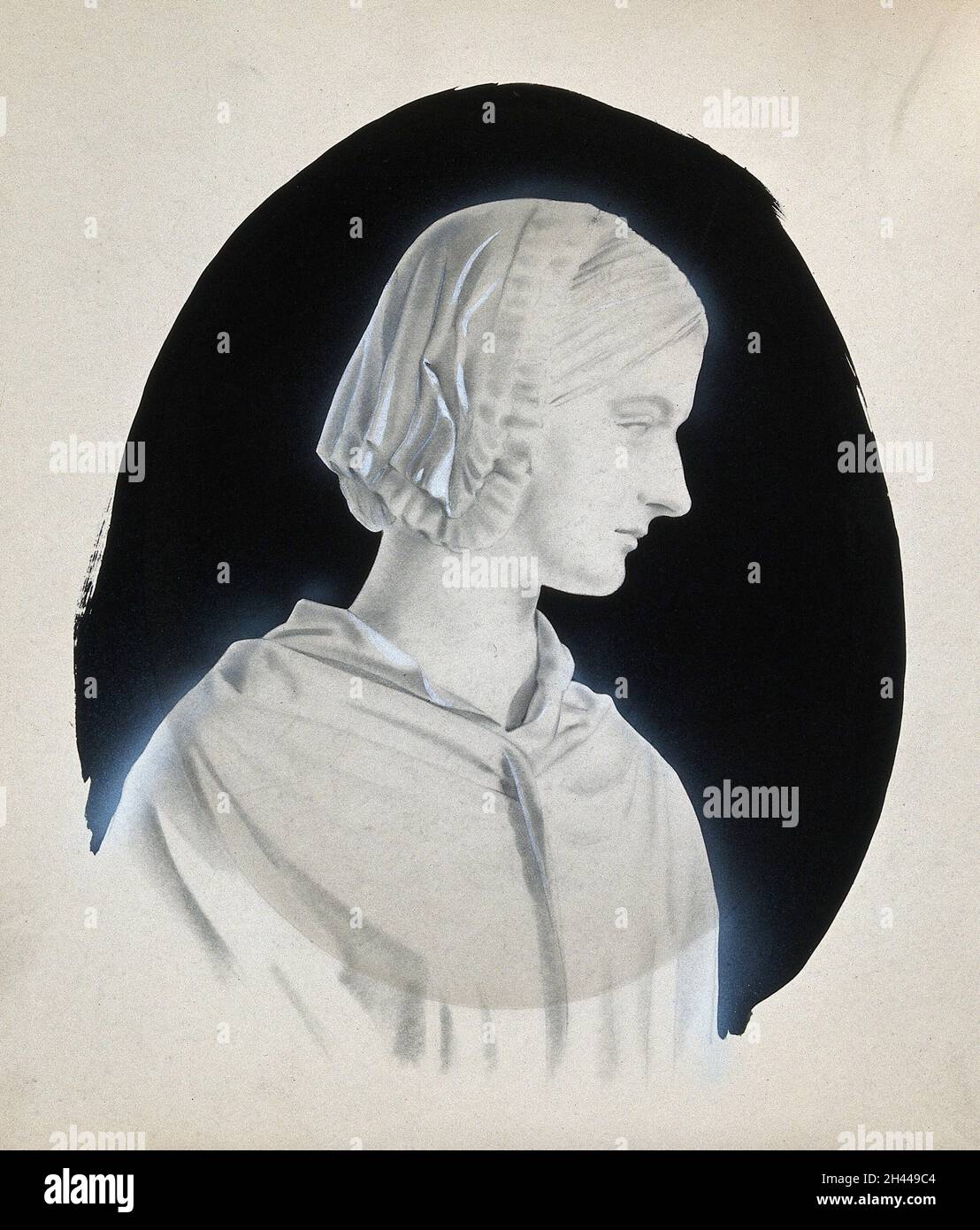 Florence Nightingale. Pencil drawing with ink and gouache Stock Photo ...