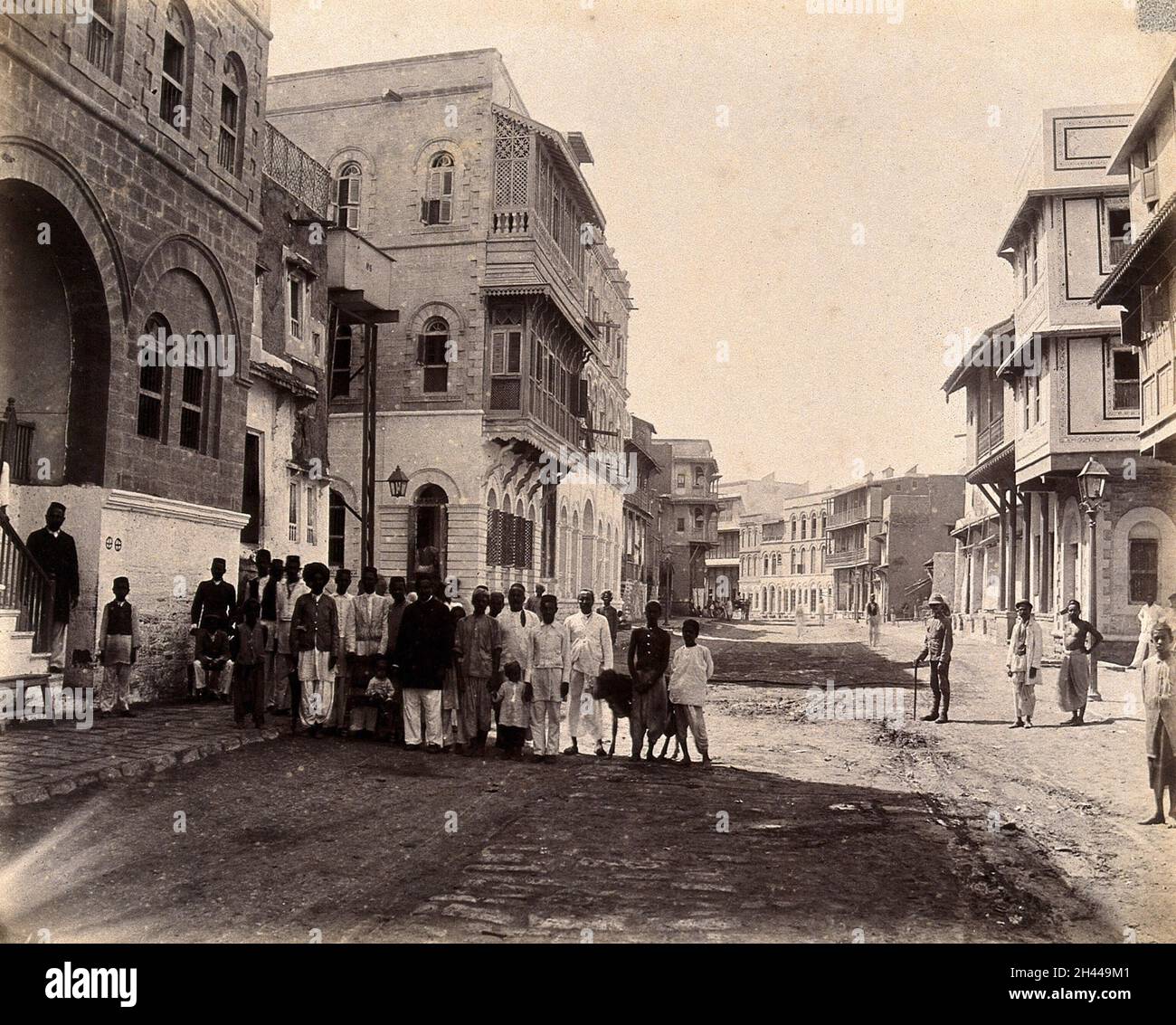 A street in Old Town, Karachi, India. Photograph, 1897 Stock Photo - Alamy