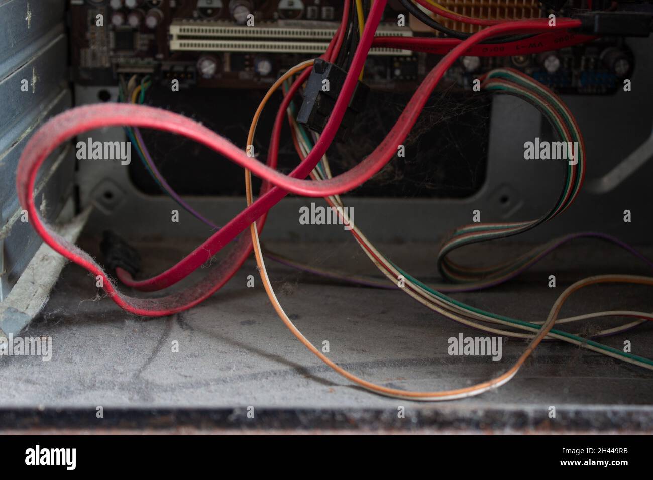 An old family computer filled with spider webs, dust and viruses ...