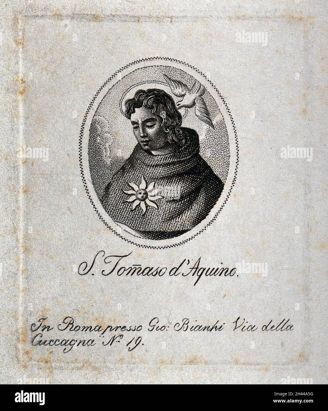Saint Thomas Aquinas. Stipple engraving Stock Photo - Alamy