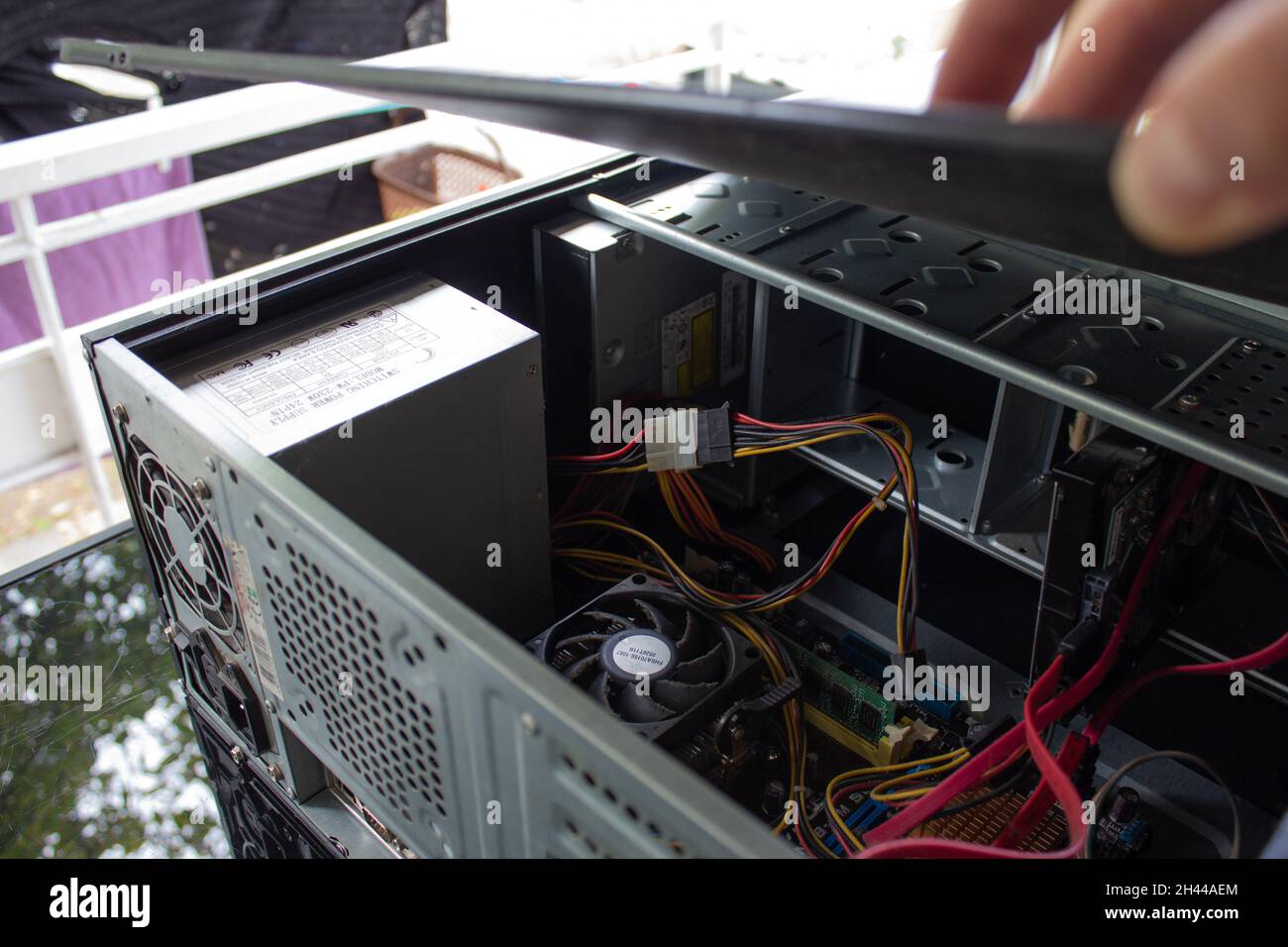 An old family computer filled with spider webs, dust and viruses ...