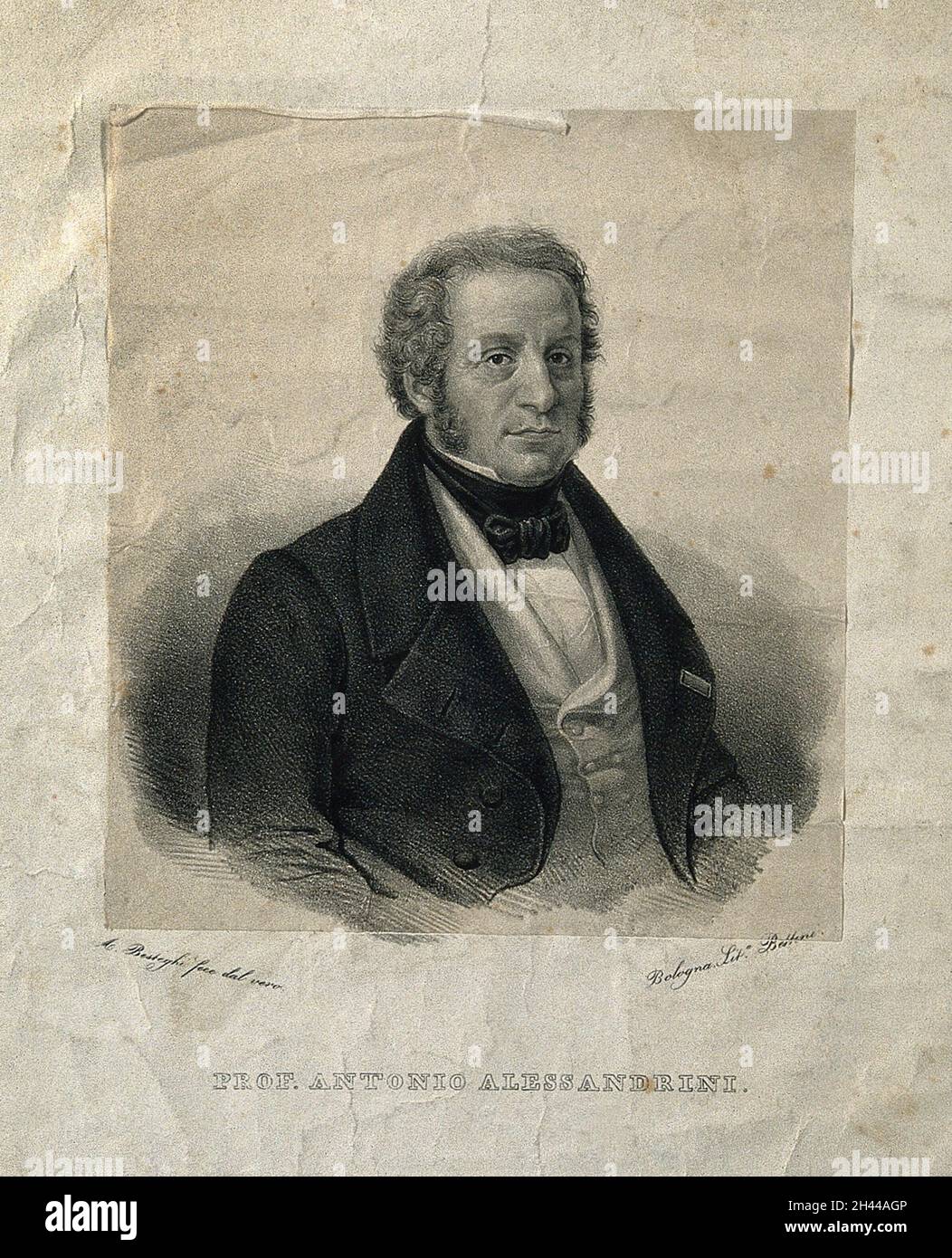 Antonio Alessandrini. Lithograph by A. Besteghi Stock Photo - Alamy
