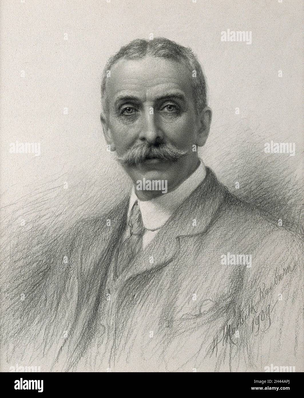 Edward Law. Pencil drawing by H. M. Raeburn, 1909 Stock Photo - Alamy