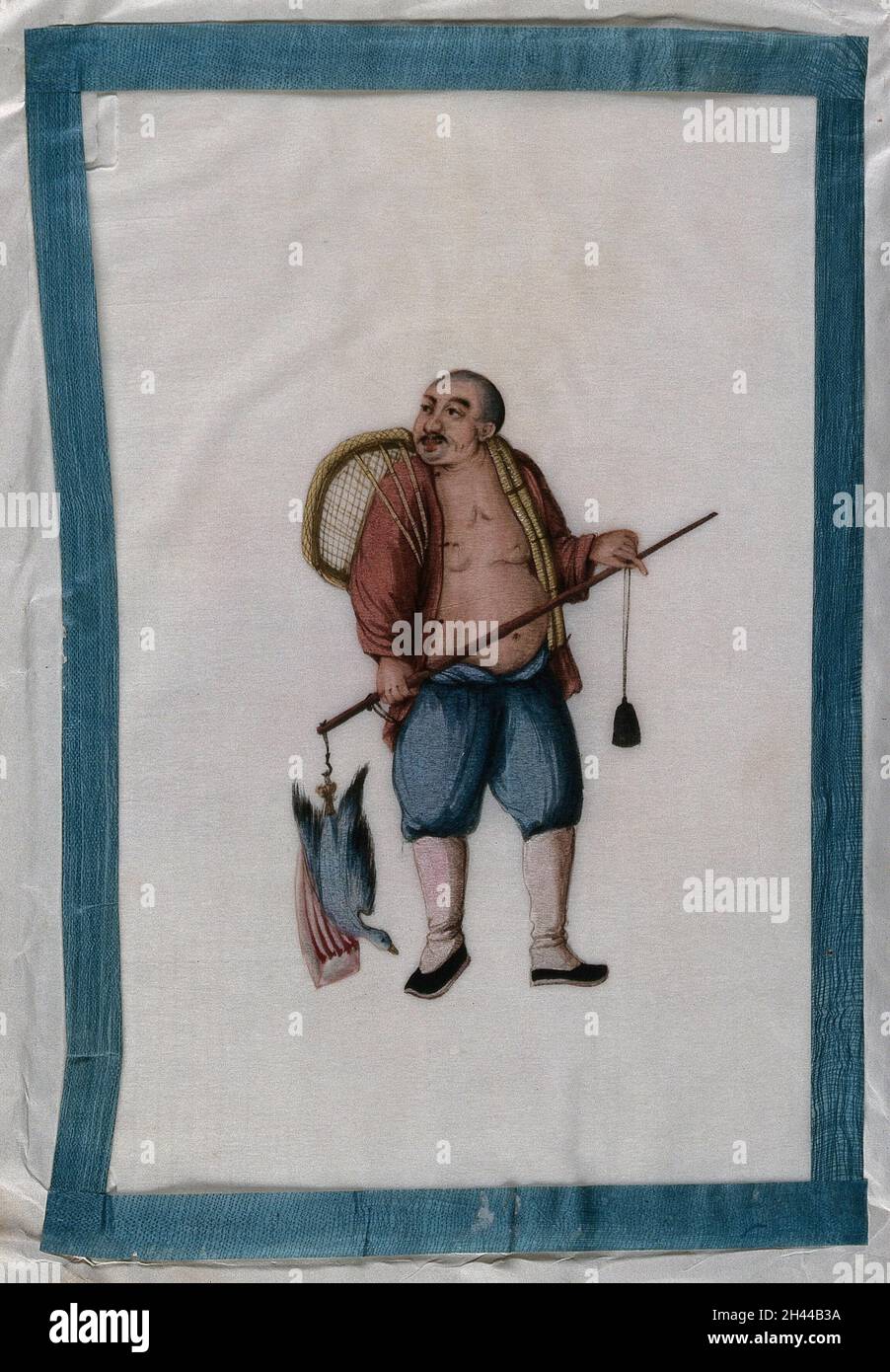 A Chinese street trader. Painting by a Chinese artist, ca. 1850 Stock ...