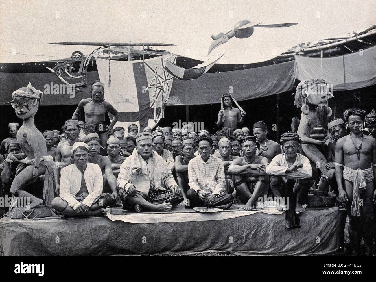Sarawak: a peace-making ceremony between two Kayan tribes. Photograph ...