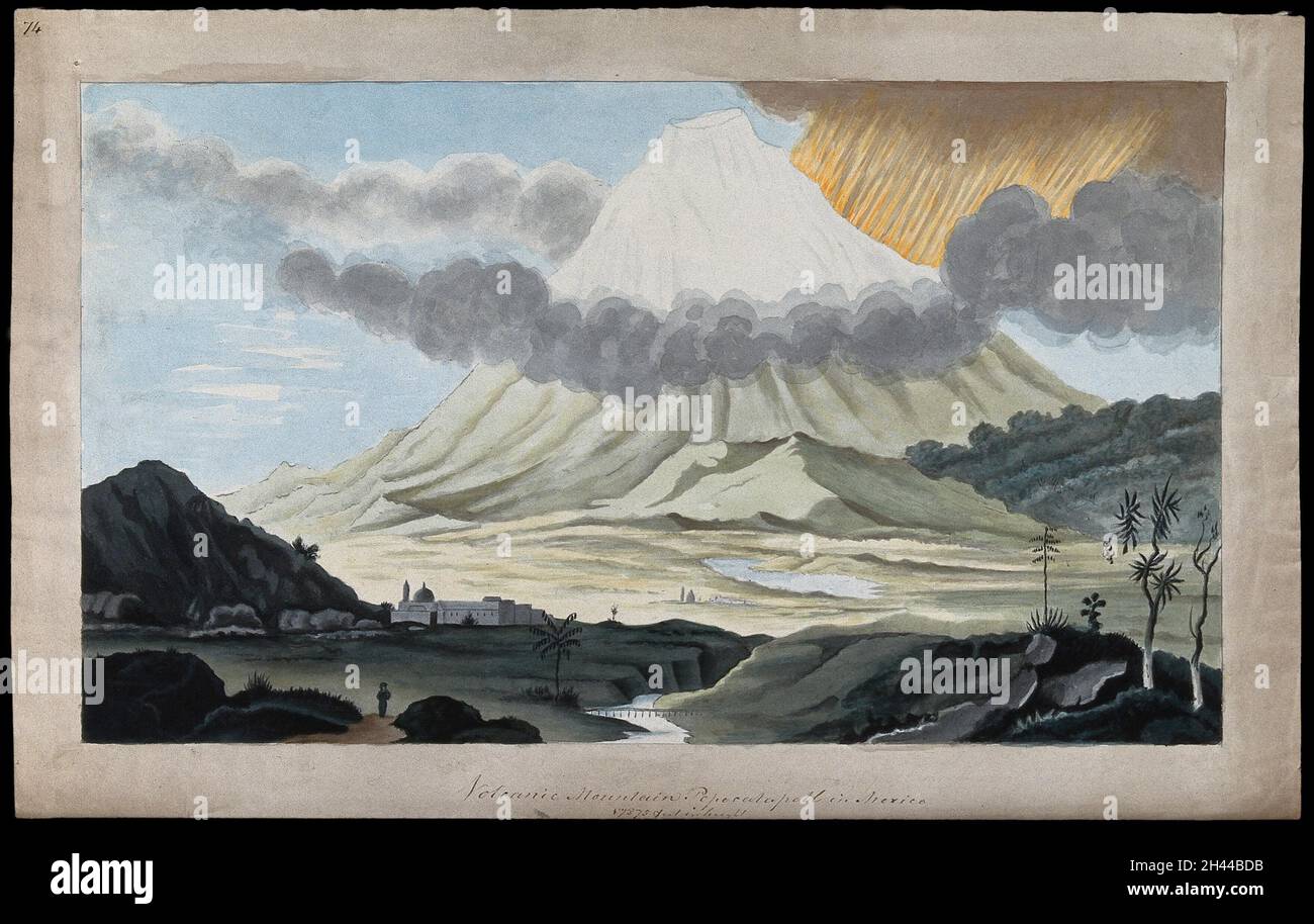 Popocatapetl, Mexico: a flank eruption of the volcano, showing the ...