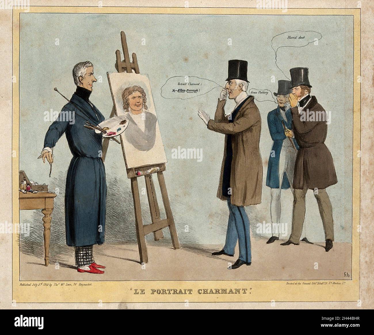 The Duke of Wellington admires a portrait of Lord Ellenborough painted ...
